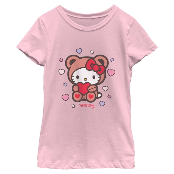 Girls Hello Kitty Cute Valentine Bear T Shirt - Walmart.com