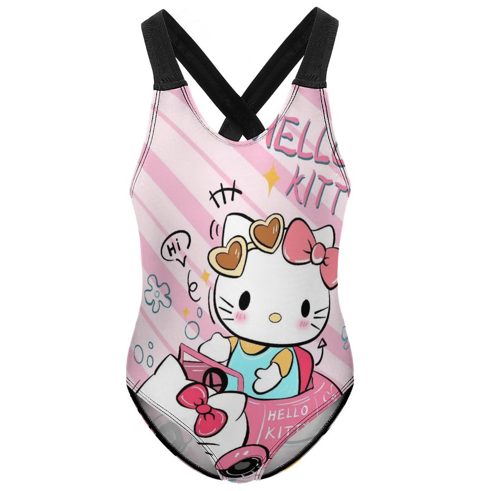 Girls Hello Kitty One Piece Swimsuit Bathing Suit Beachwear - Walmart.com