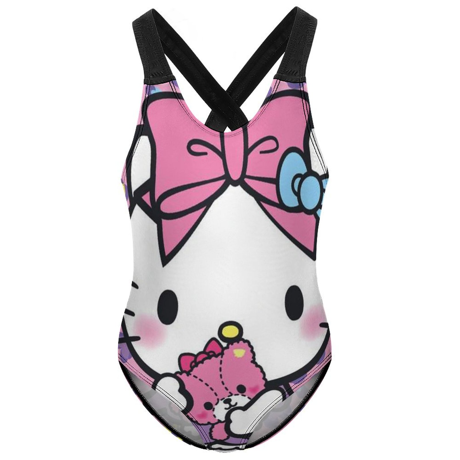 Girls Hello Kitty One Piece Swimsuit Bathing Suit Beachwear - Walmart.com