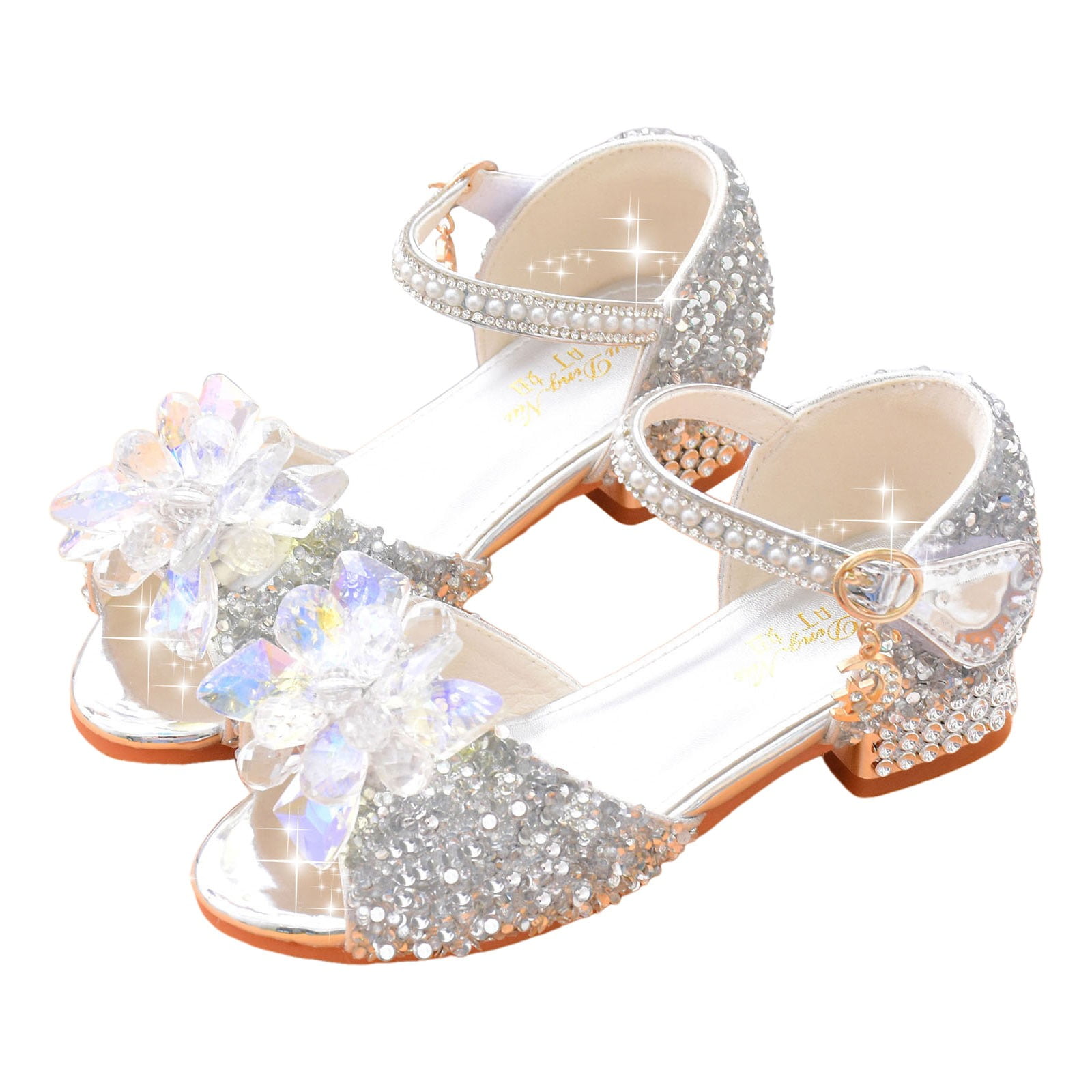 Girls High Heels Dress Sandals Princess Bow Shoes Party Flower Wedding ...