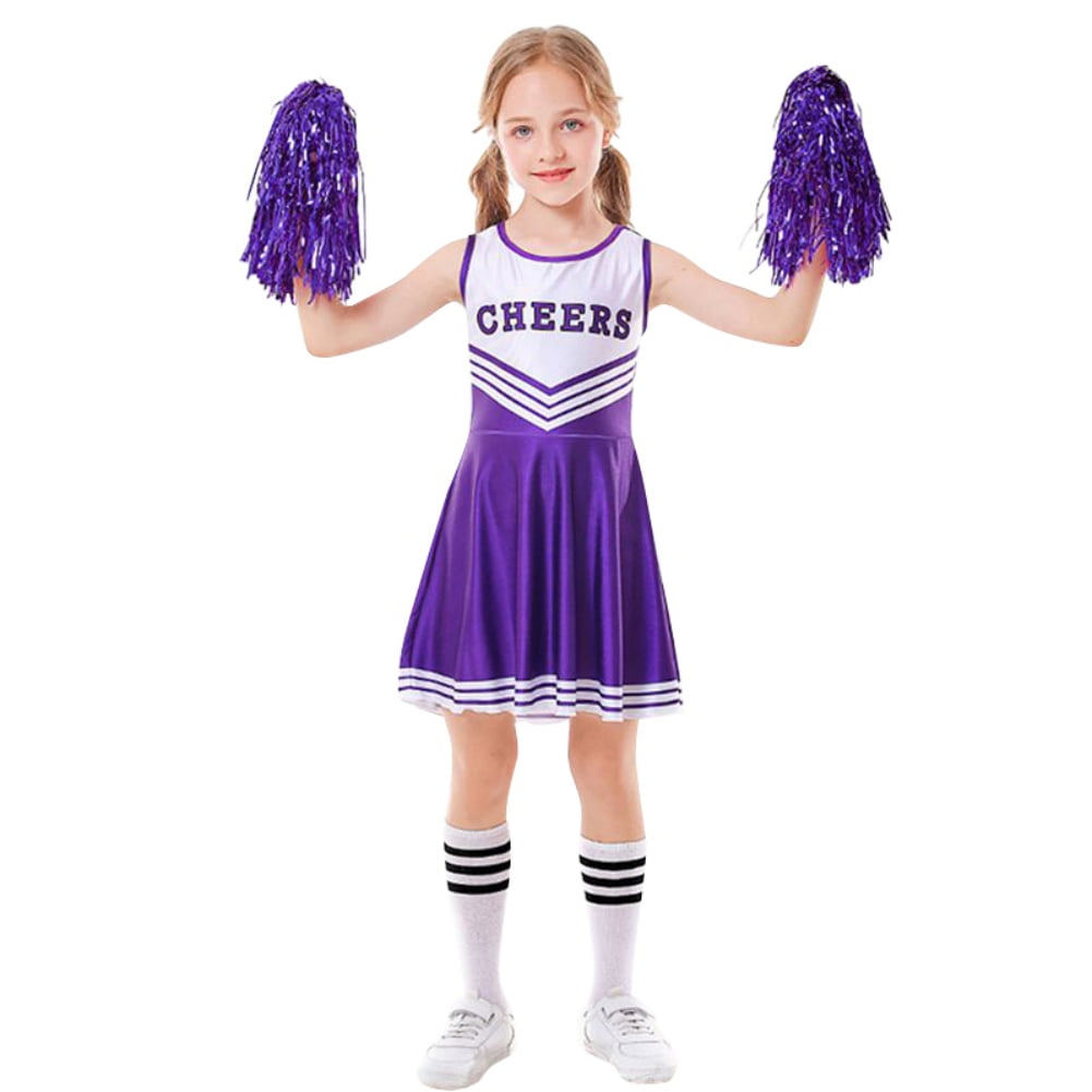 Girls High School Cheerleader Costume,Cheerleader Uniform with 2Pcs ...