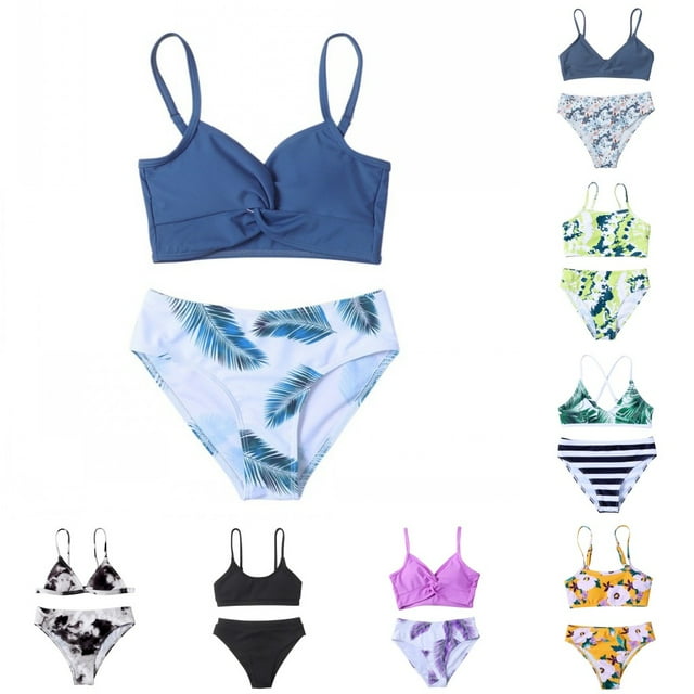 Girls High Waist Bikini Set Two-Piece Swimsuits, Uccdo 7-13T Big Girls ...