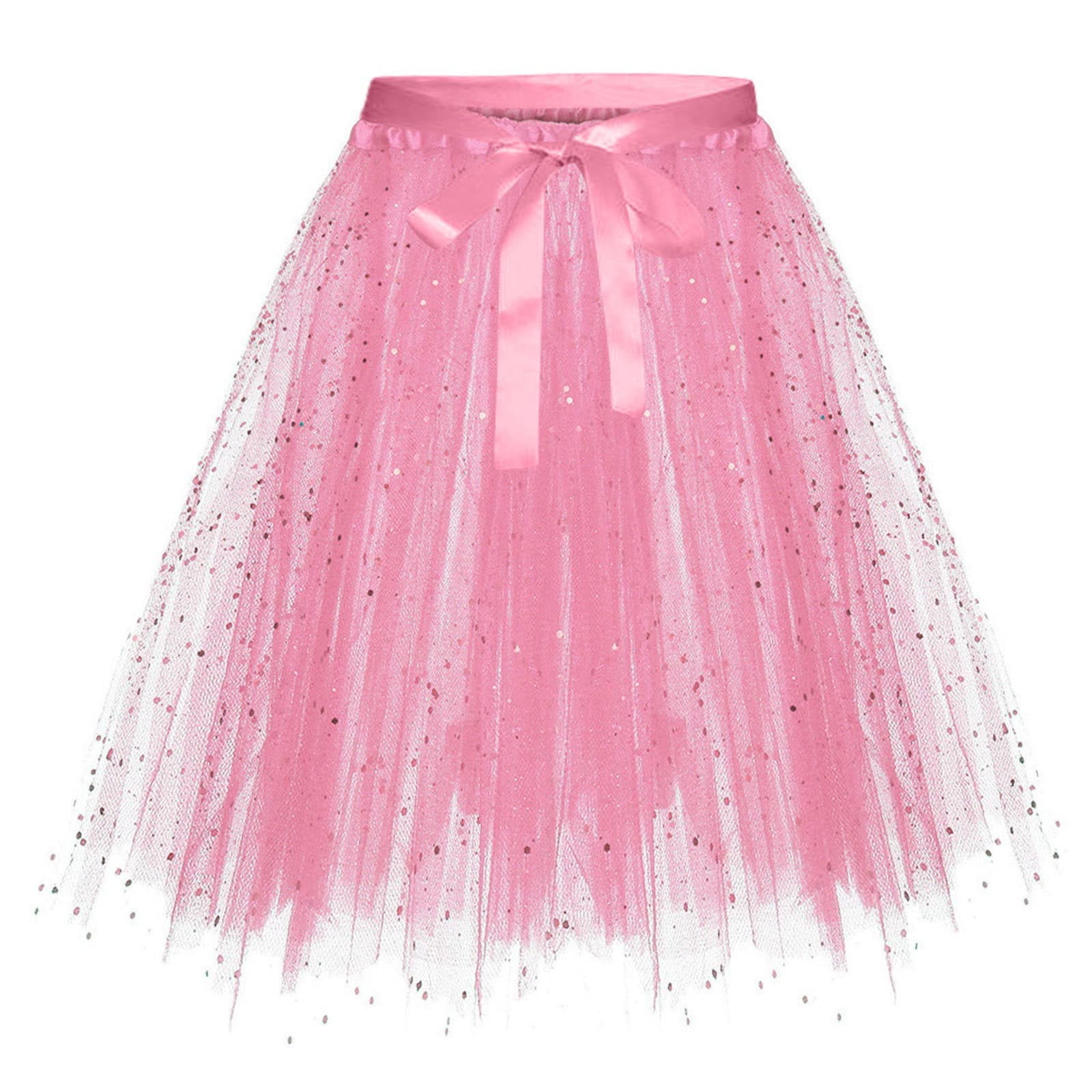 Girls High Waist Tulle Skirts Sparkle Sequin A-line Mesh Skirt Midi Tutu Skirts for Toddler Kids ...