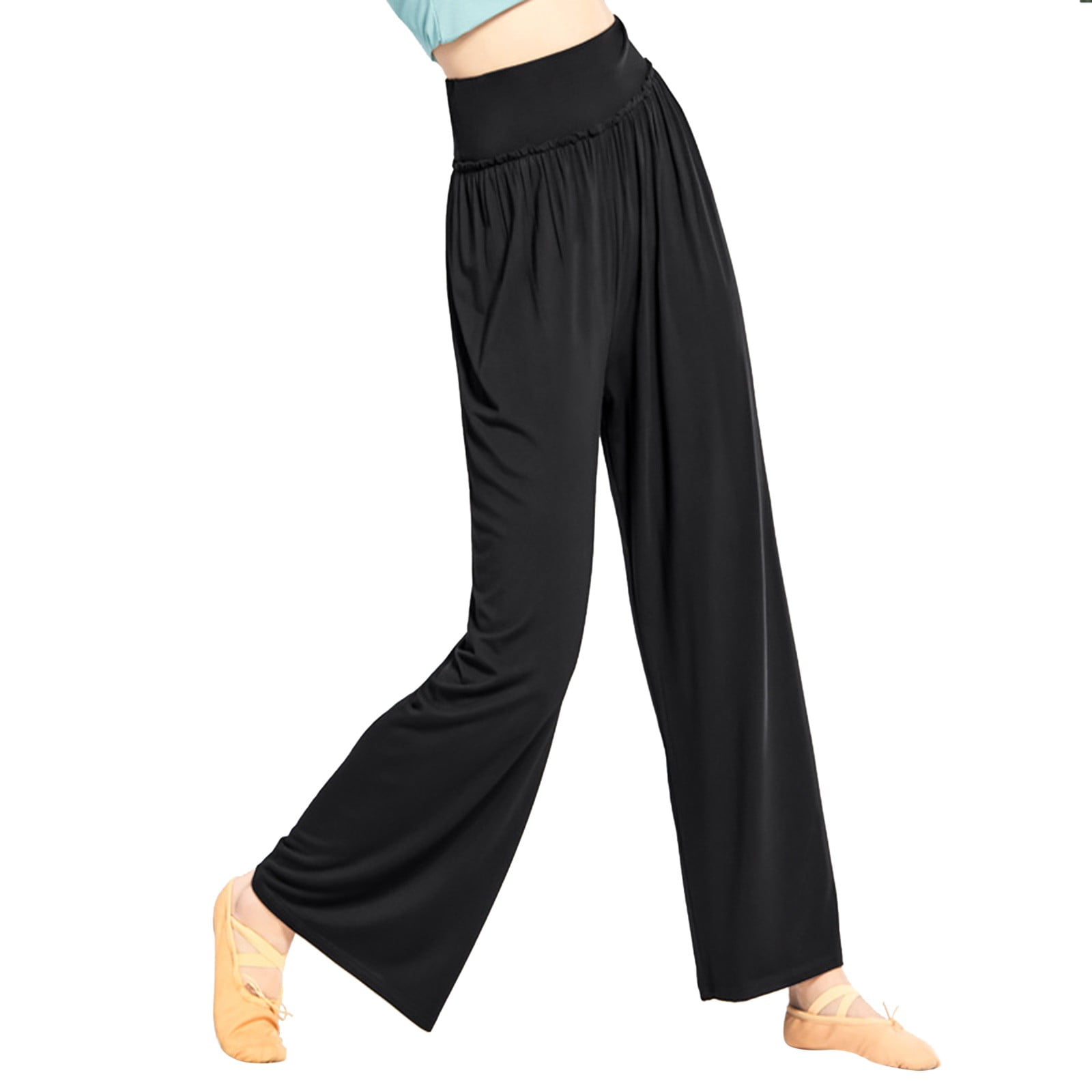 Girls High Waisted Flared Summer Lifting Wide Leg Yoga Pants