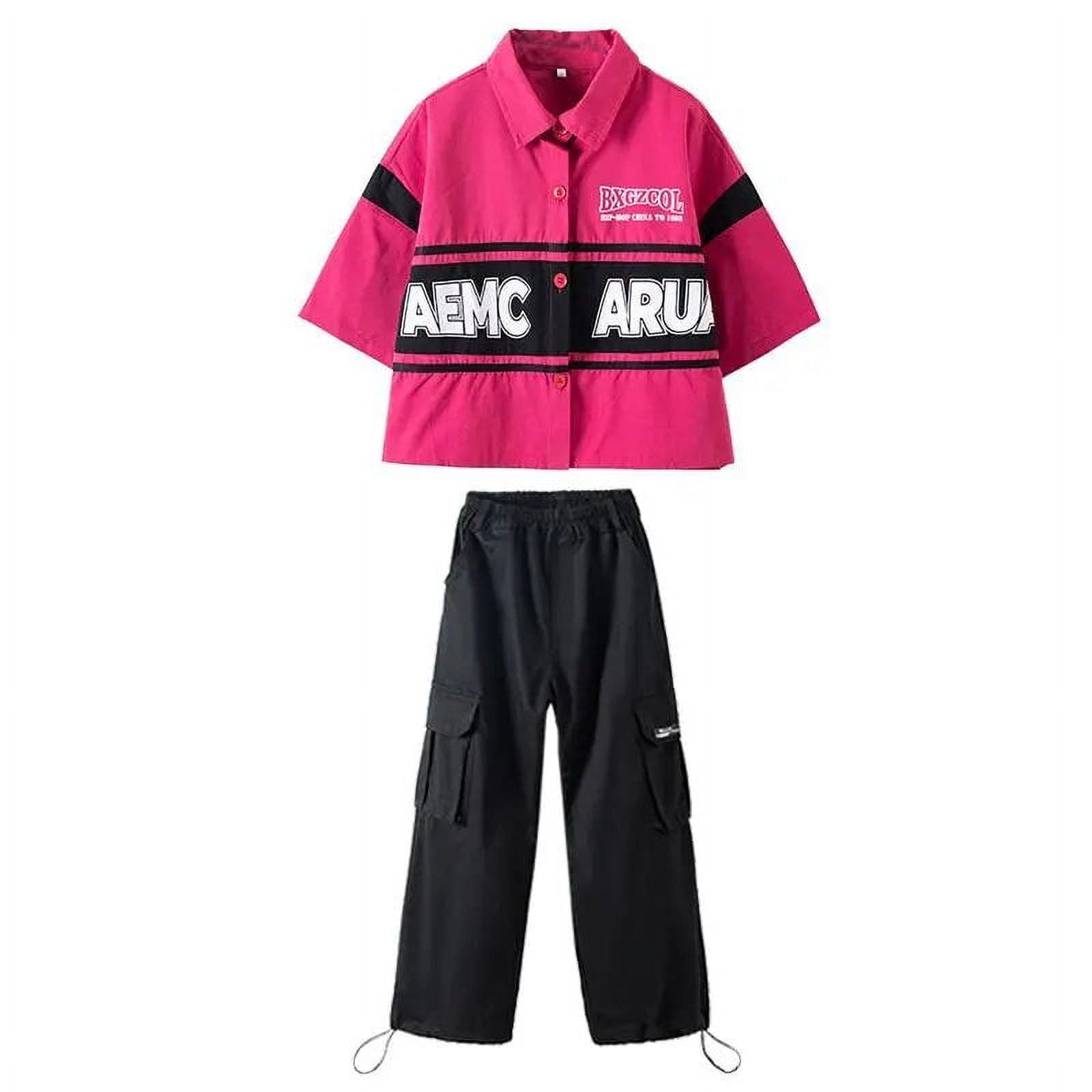 Girls Hip Hop Dance Outfit Summer Street Dance Performance Suit Crop ...
