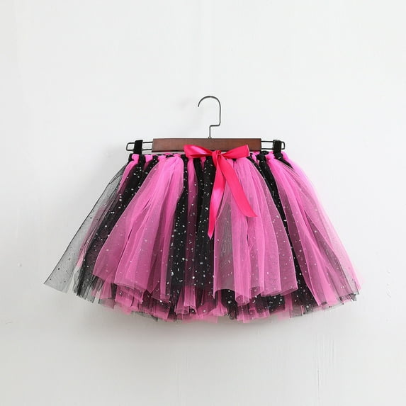 Girls' Holiday Carnival Color-Block Tulle Tutu Skirt – Patchwork Party ...
