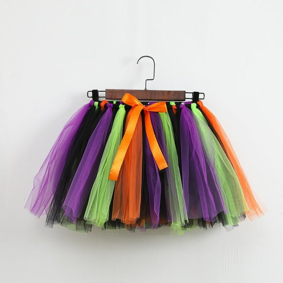 Girls' Holiday Carnival Color-Block Tulle Tutu Skirt – Patchwork Party ...