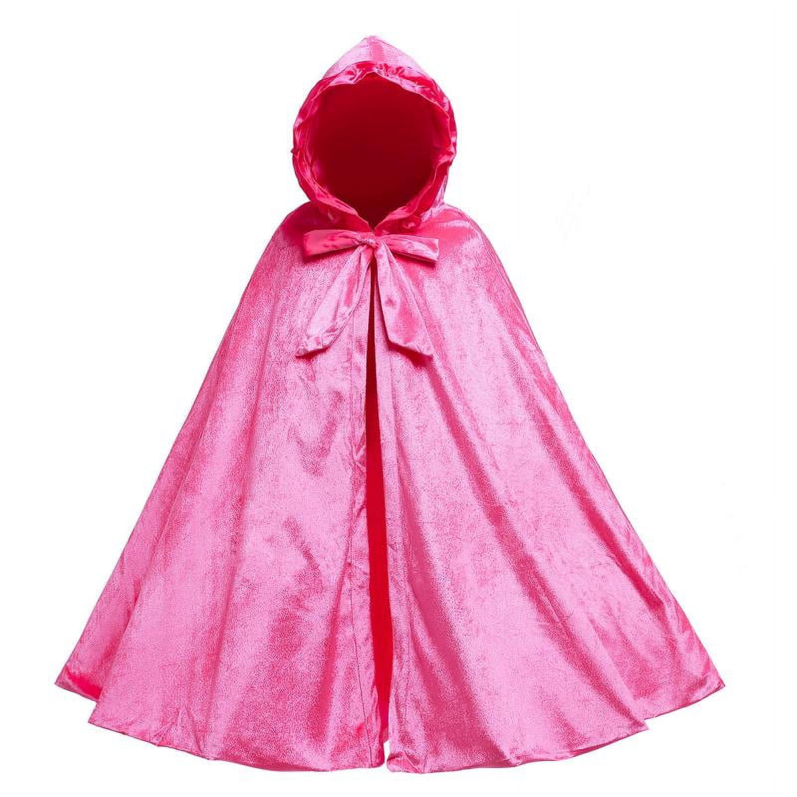 Girls Hooded Cloak Cape Princess Halloween Costume Dress Up for Cosplay ...