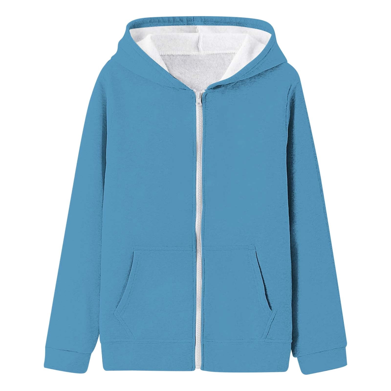 Girls Hooded Zip Up Sweatshirt Outerwear Casual Fall Jacket for Teen ...