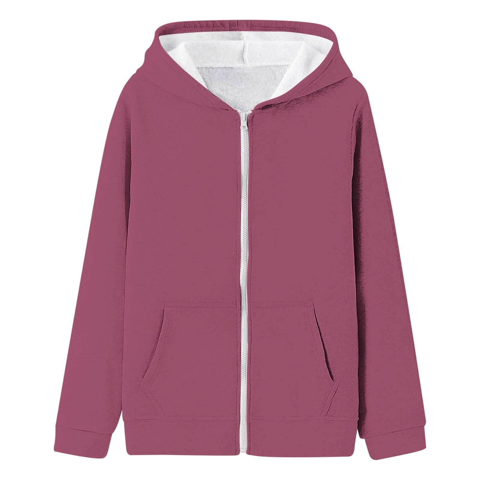 Girls Hooded Zip Up Sweatshirt Outerwear Casual Fall Jacket for Teen ...
