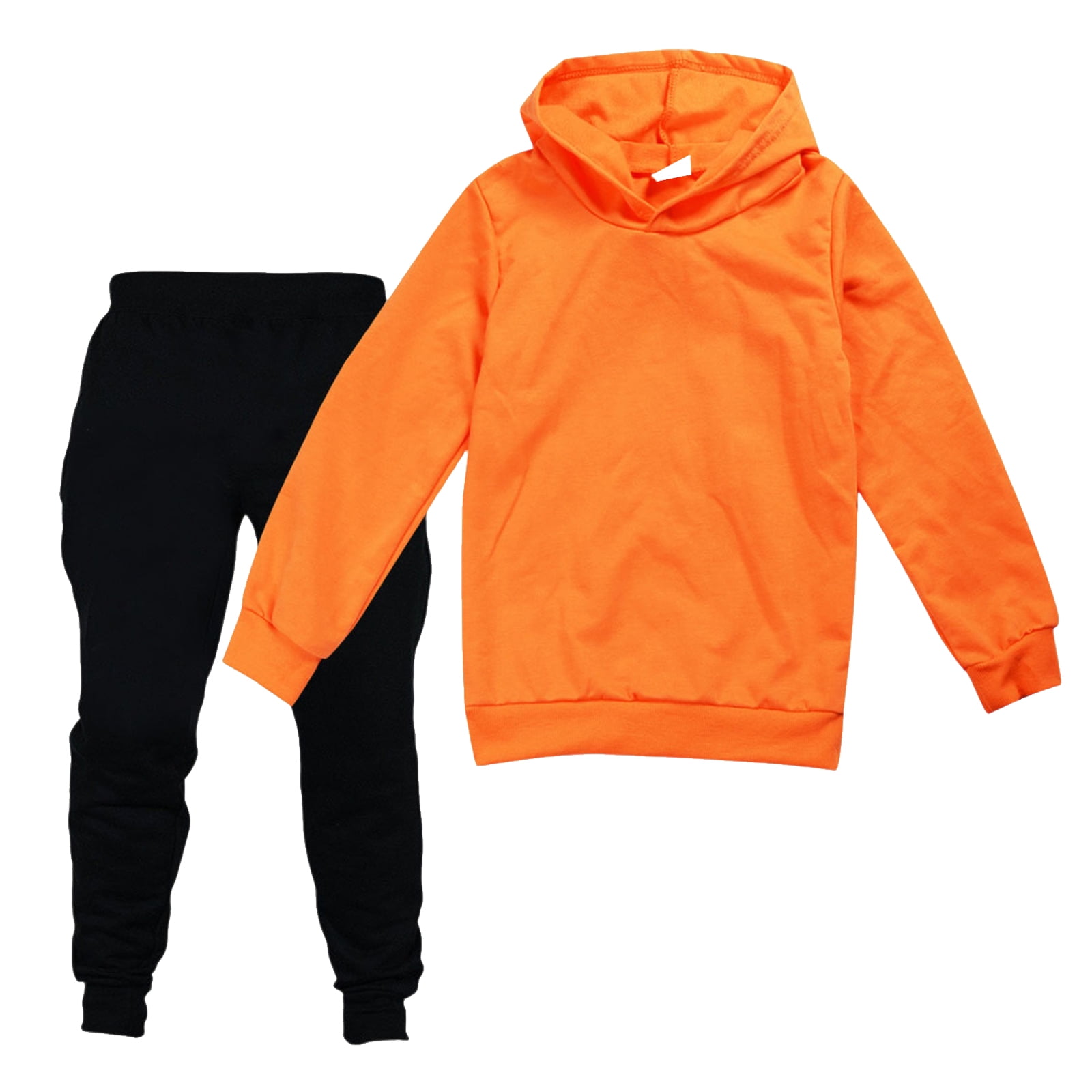 Girls Hoodie & Jogger Set, Solid Color Pullover & Matching Pants, Cozy ...