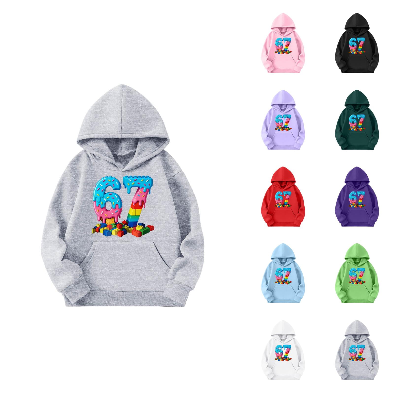 Girls Hoodie Set Six Seven Ice Cream Drip Cool Meme Hoodie Funny 67 ...