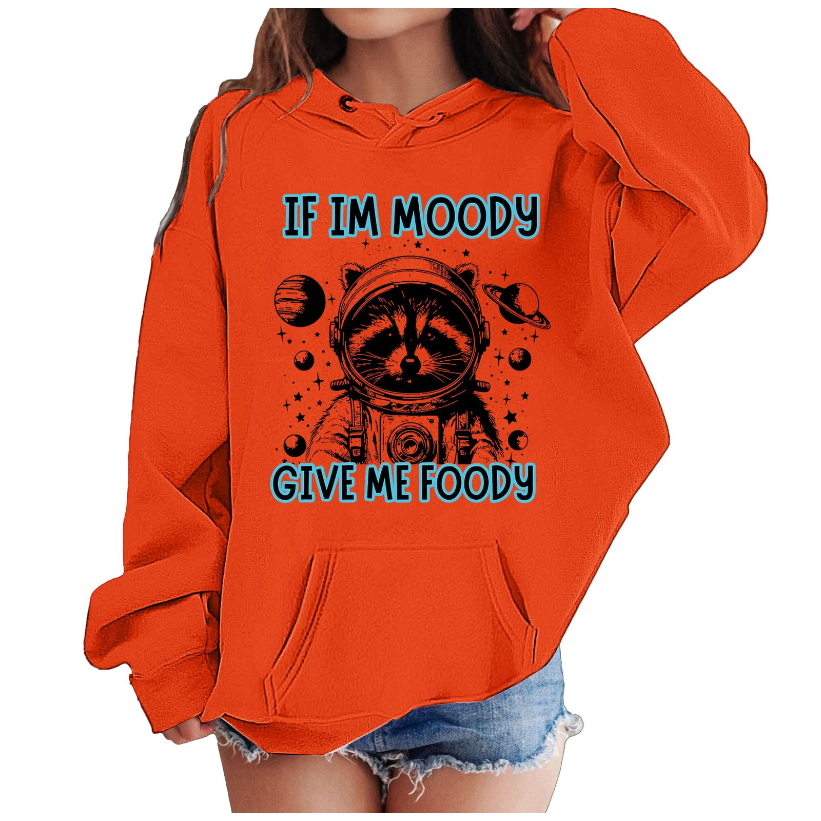 Girls Hoodie Zip Up Graphic Prints Long Sleeve Tops Oversized Crop Tops ...