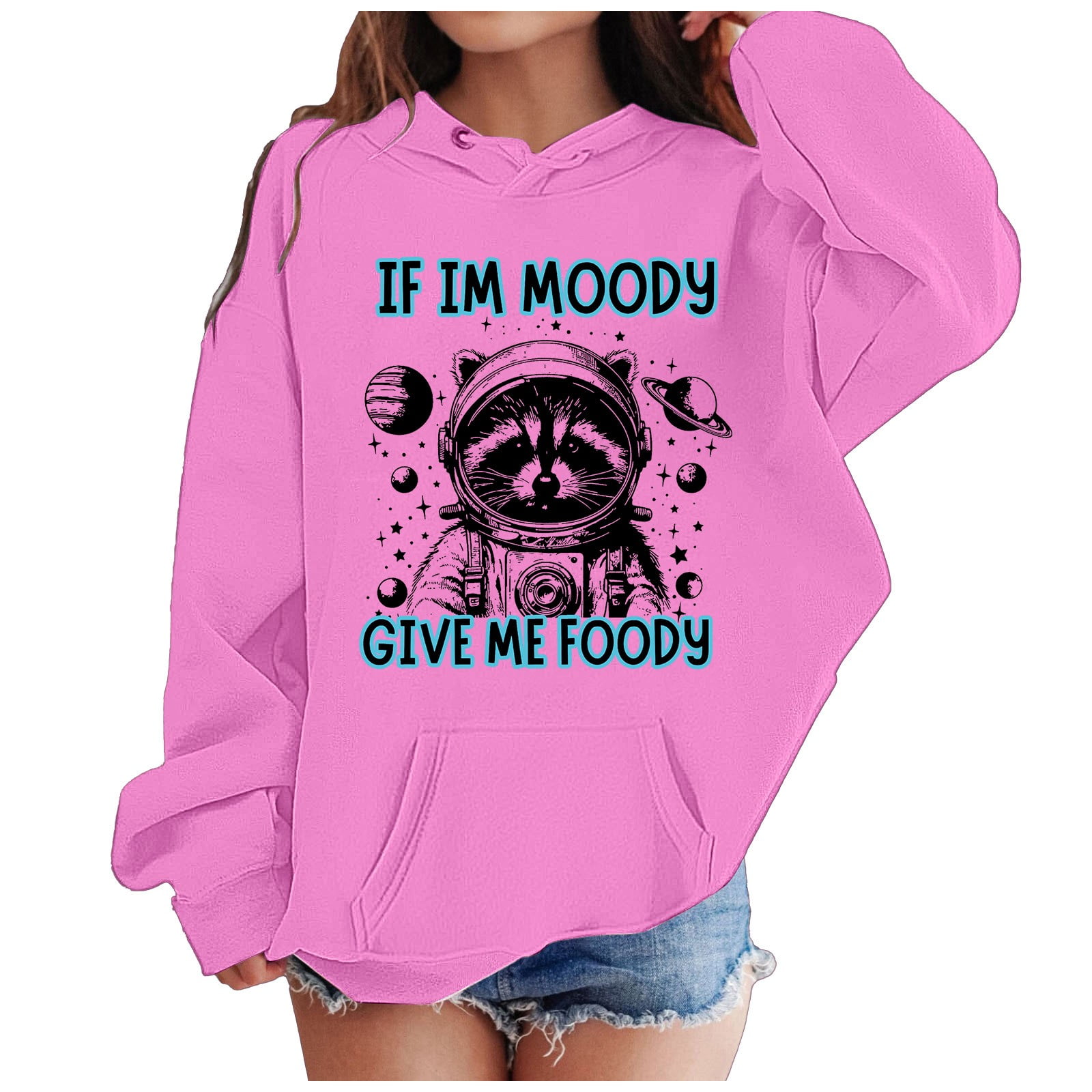 Girls Hoodies 7-8 Zip Up Graphic Crewneck Long Sleeve Tops Casual Loose ...