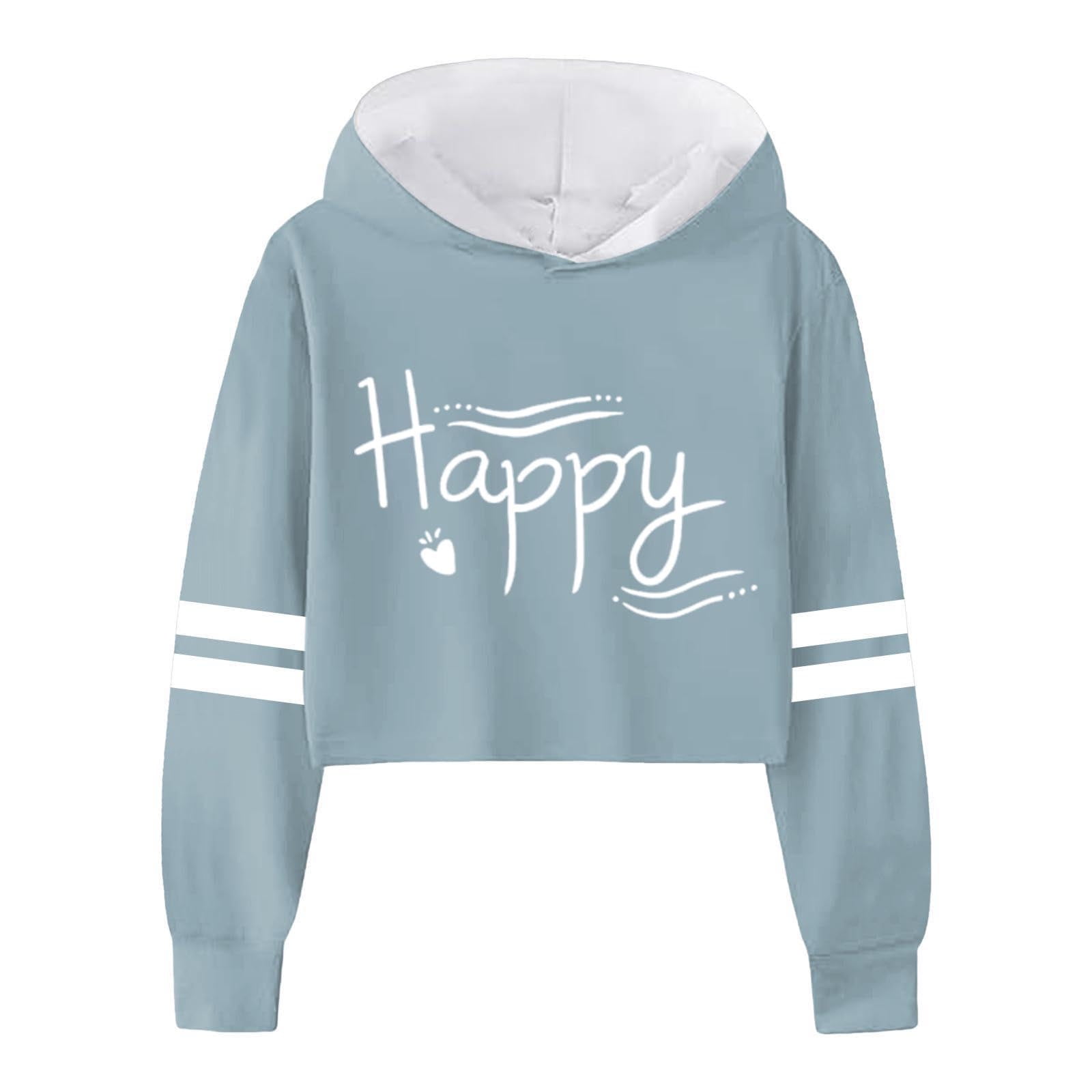 Girls Hoodies Children Girls Long Sleeve Letters Solid Color Short ...