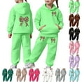 Girls Hoodies Girls Boys Sweatsuit Cute Bow Sweat Set 2 Piece Track ...