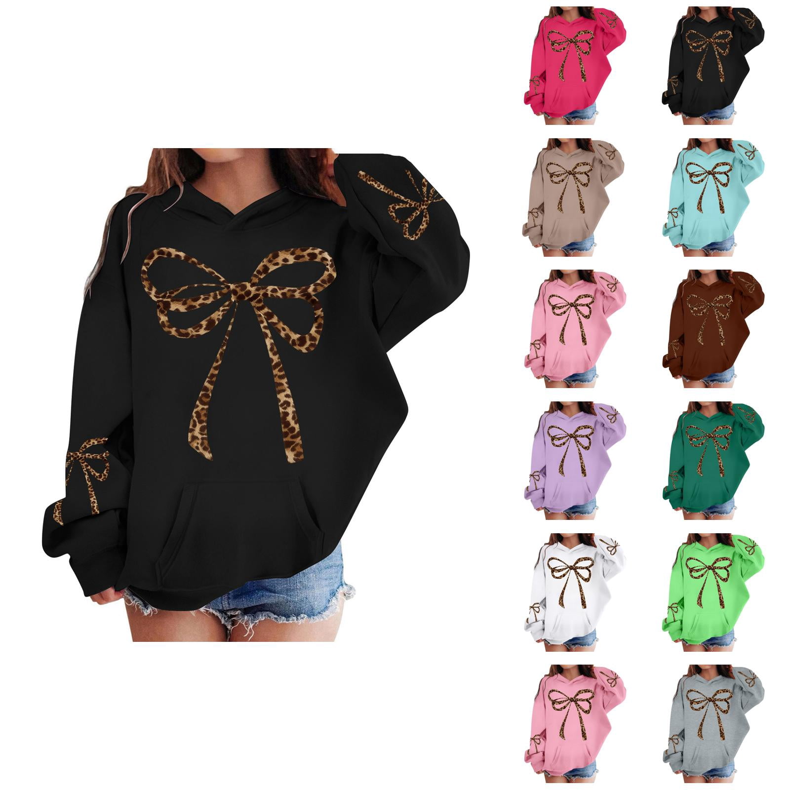 Girls Hoodies Girls Clothes Leopard Print Girls Hooded Sweatshirt Soft ...