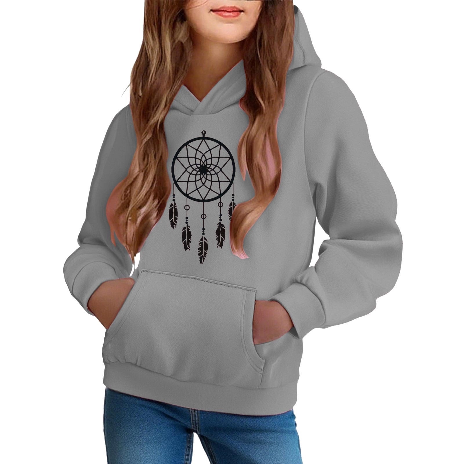 Girls Hoodies Soft Preppy Loose Comfy Oversized Workout Pullover Casual ...
