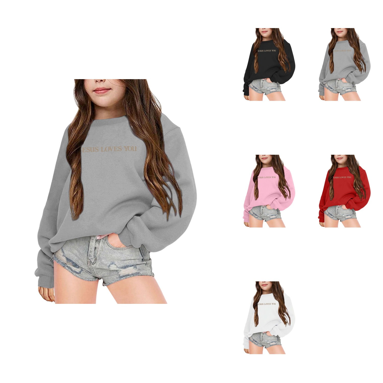 Girls Hoodies & Sweatshirts Casual Winter Wear Round Neck Pullover For ...