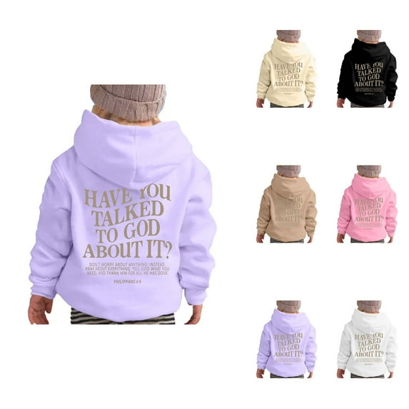 Girls Hoodies & Sweatshirts For Winter Casual Wear Round Neck Letter ...