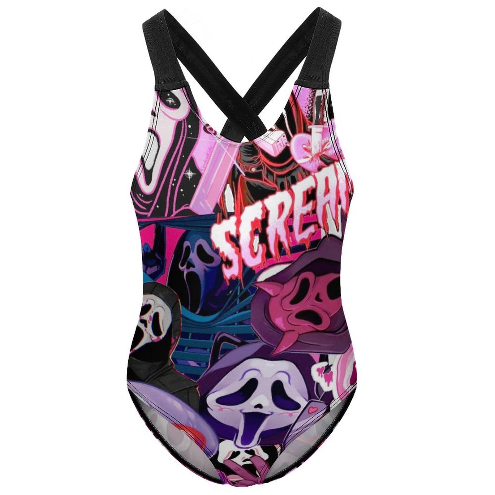 Girls Horror Movie Scre-am0 One Piece Swimsuits Bathing Suits Cross ...