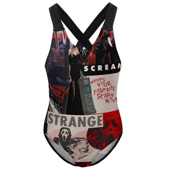 Girls Horror Movie Scre-am0 One Piece Swimsuits Bathing Suits Cross ...