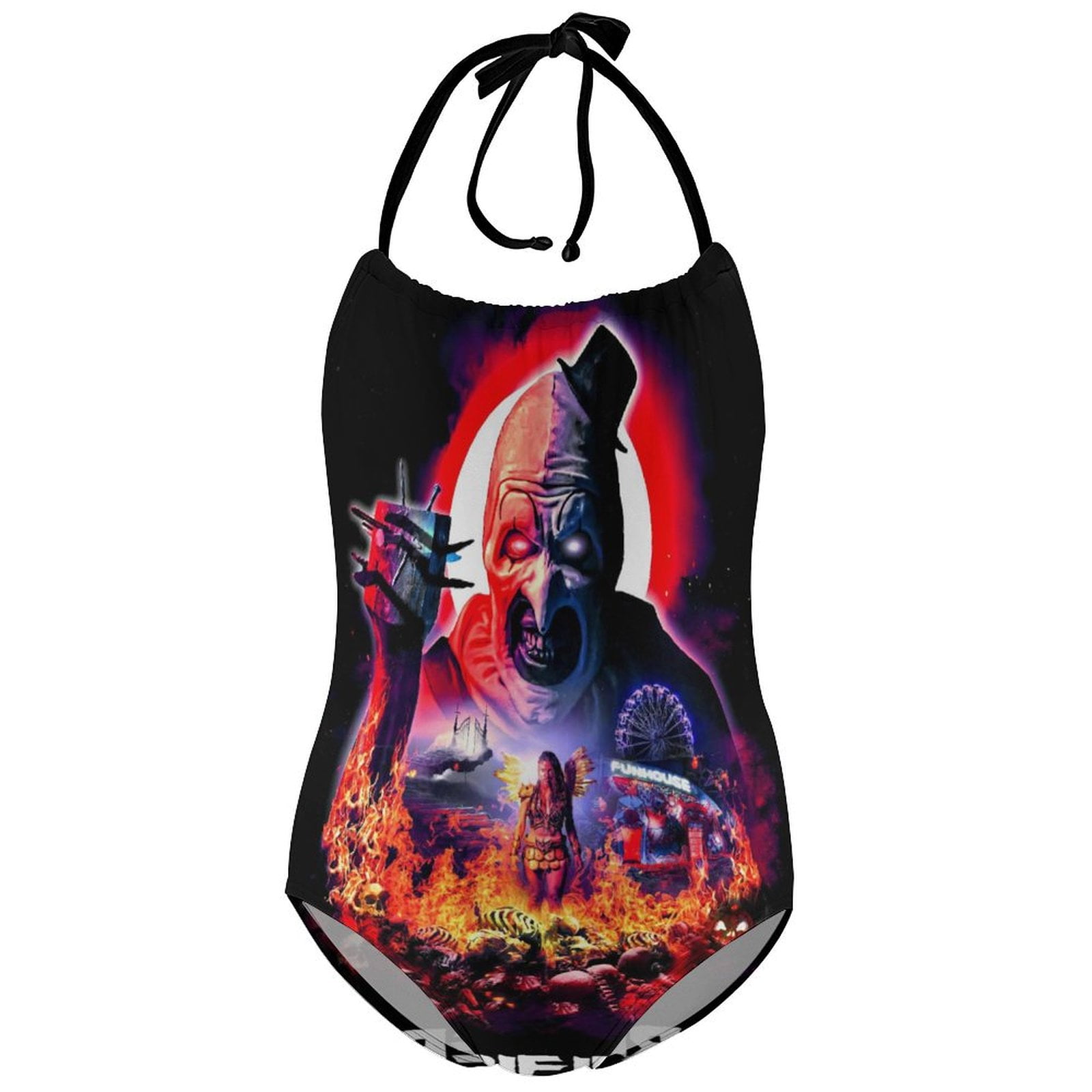 Girls Horror Movie Terr-ifier One Piece Halter Swimsuit Bathing Suit ...