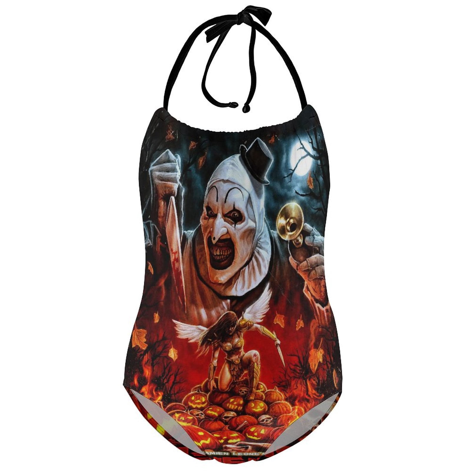 Girls Horror Movie Terr-ifier One Piece Halter Swimsuit Bathing Suit ...