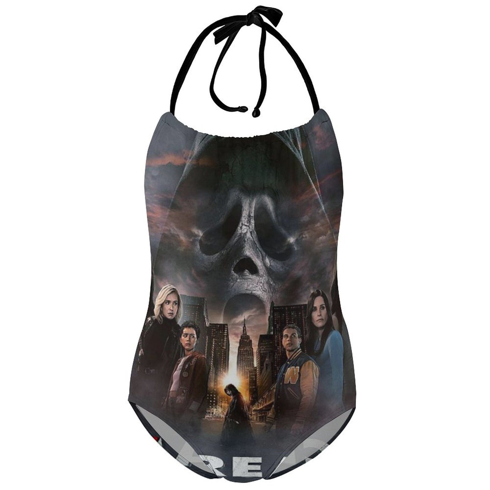 Girls Horror Scre-A Ghost Movie One Piece Halter Swimsuit Bathing Suit ...