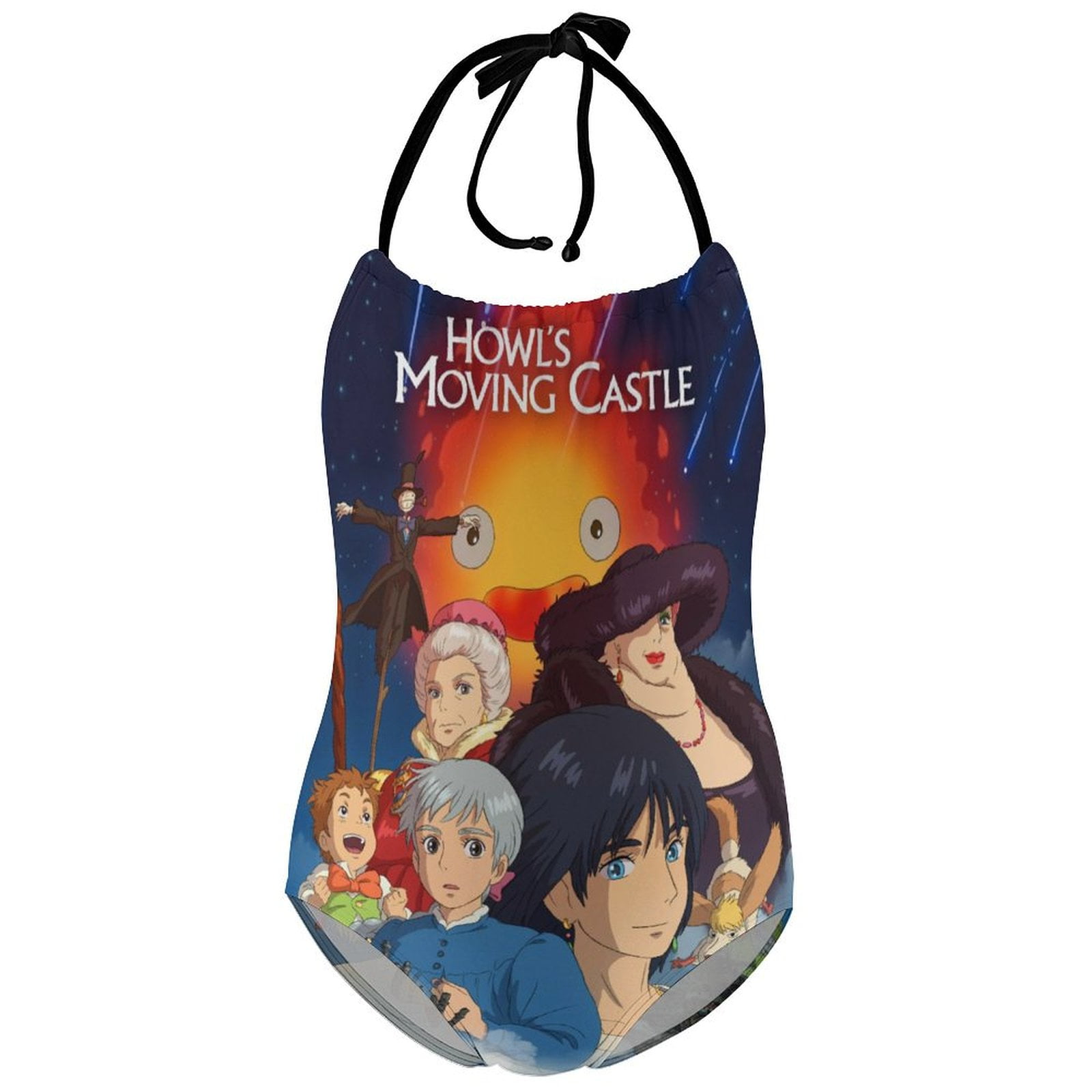 Girls Howls Moving Castl Bathing Suit One Piece Halter Neck Strap ...