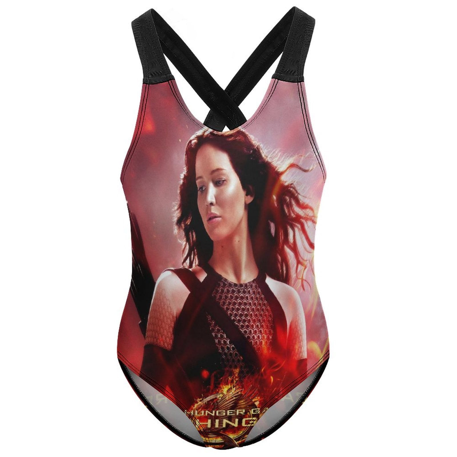 Girls Hunger Movie Game One Piece Swimsuits Bathing Suits Cross Back ...