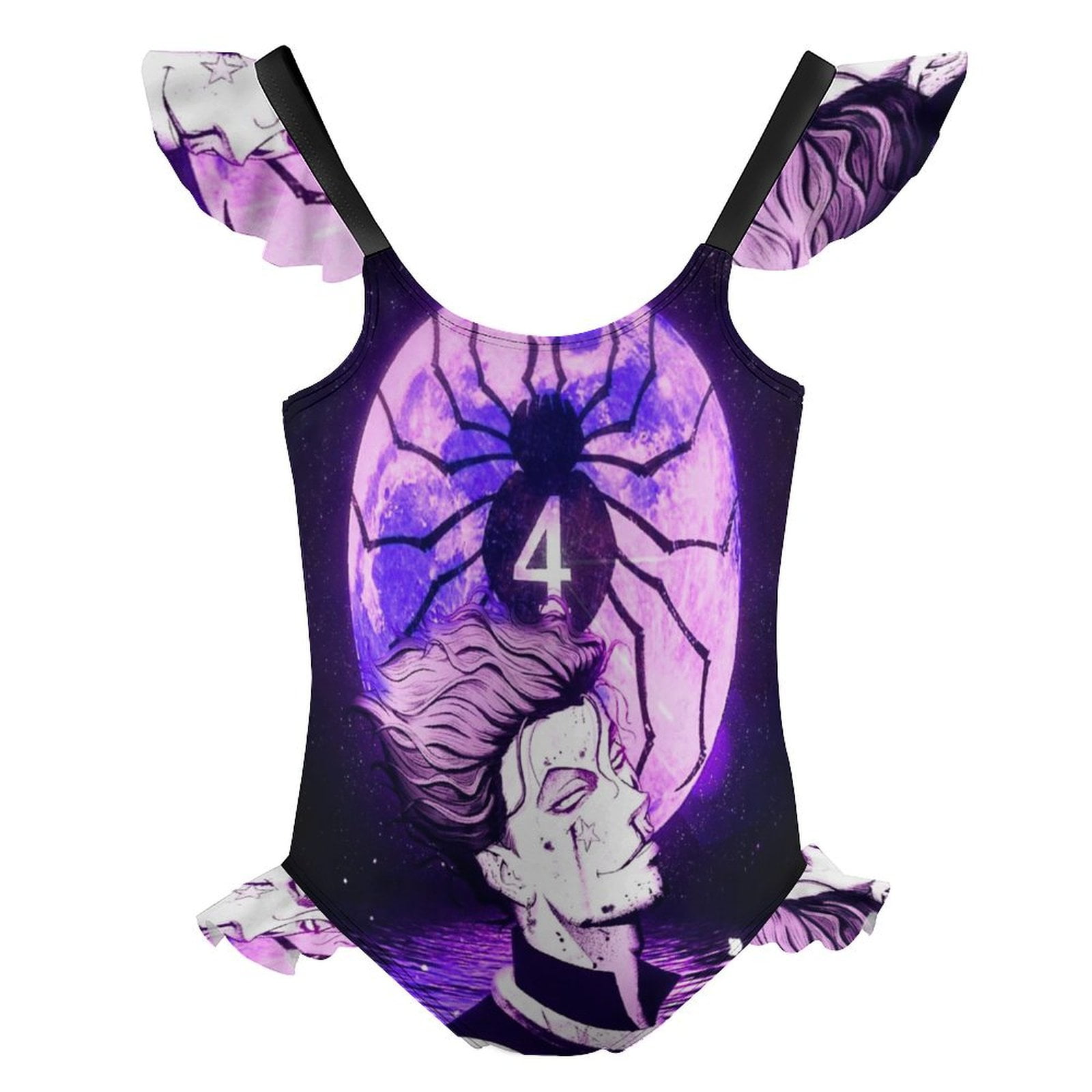 Girls Hunter X Hunte Hisoka One Piece Swimsuit Kids Cute Ruffle Bathing ...