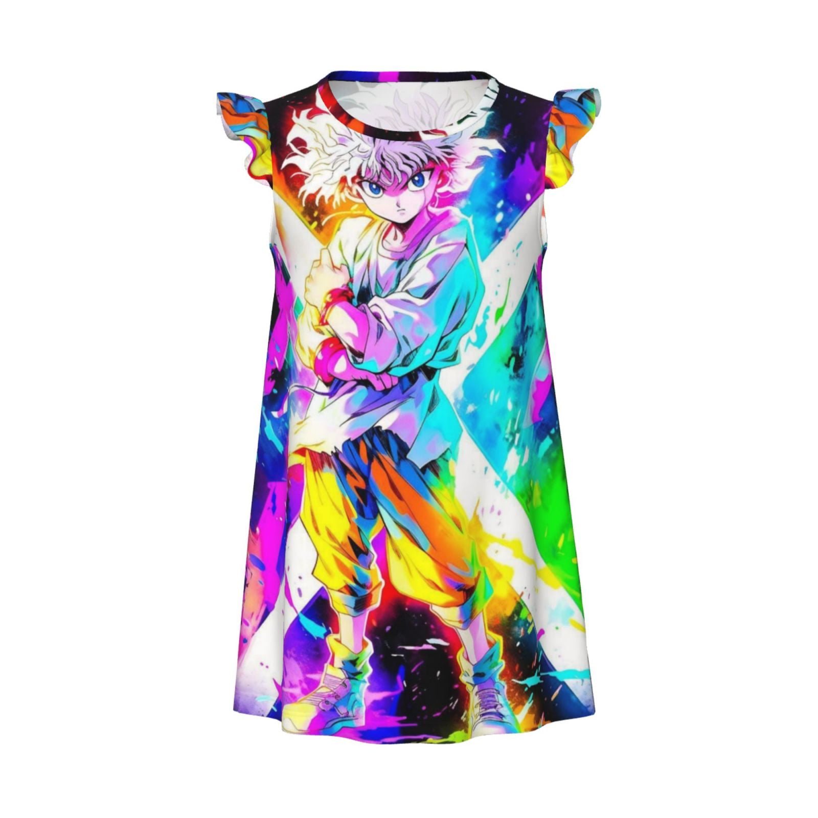 Girls Hunter X Hunte Killua Lightning Graphic Flutter Sleeve Soft ...