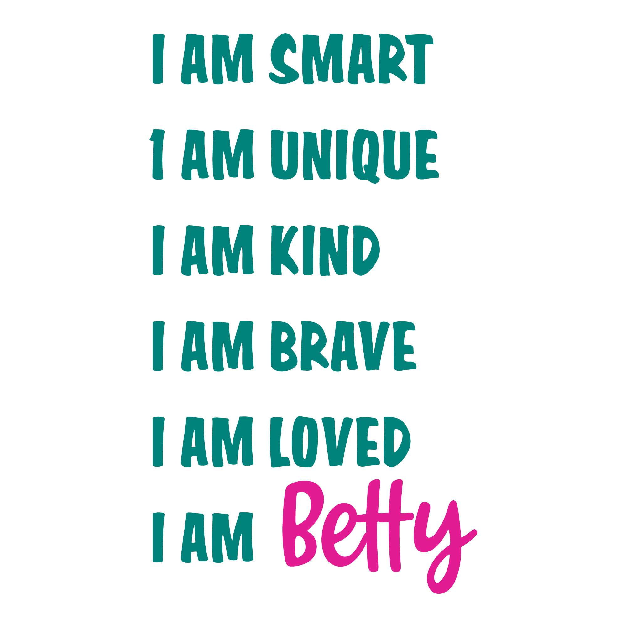 Girls I am Smart I am Unique I am Kind Inspirational Quotes & Sayings ...