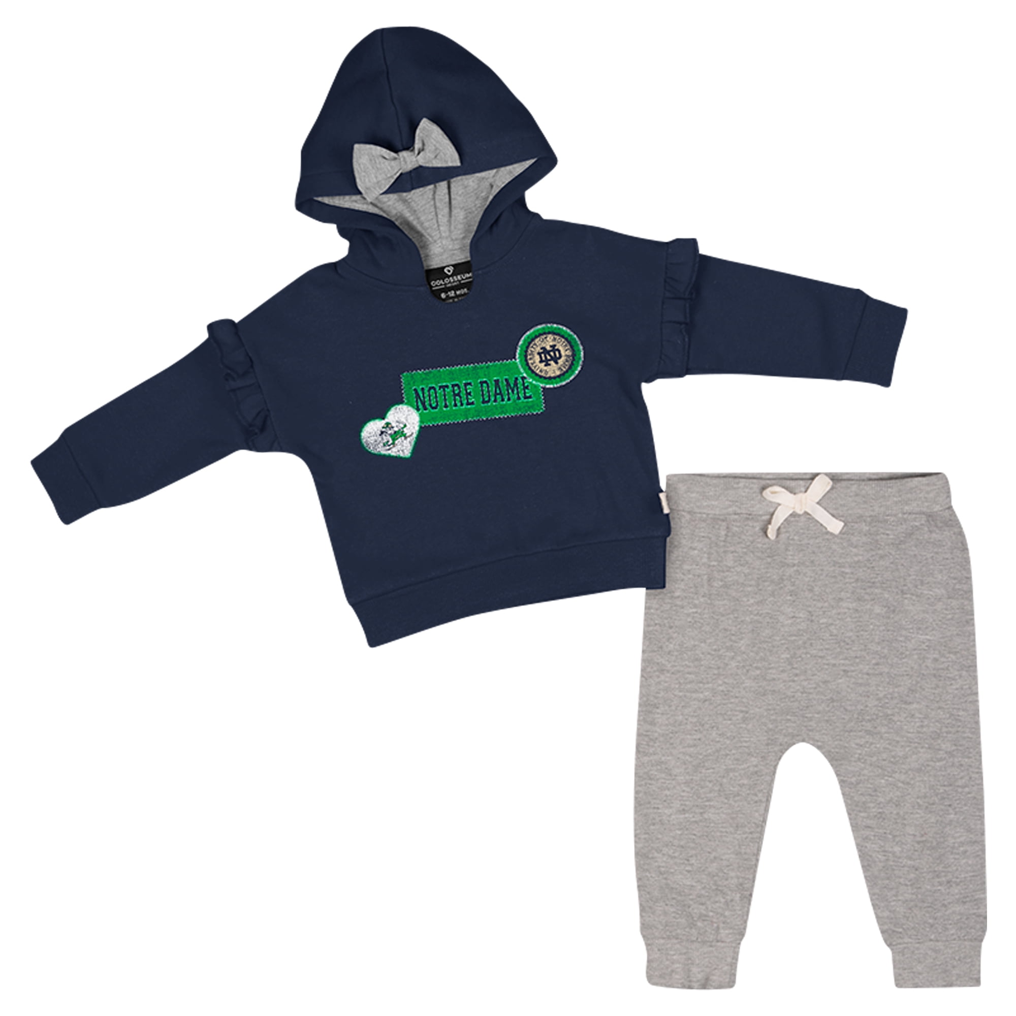 Girls Infant Colosseum Navy Notre Dame Fighting Irish Patches Fleece ...
