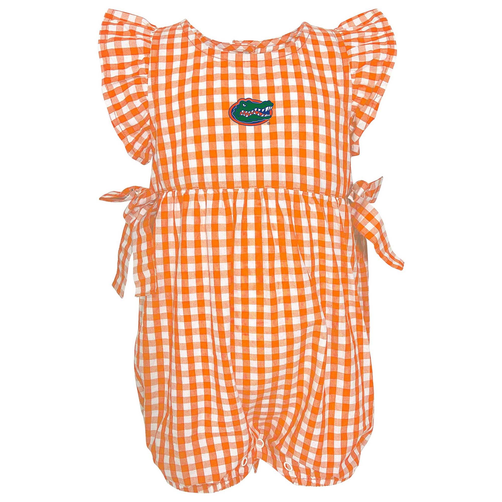 Girls Infant Garb Orange Florida Gators Constance Gingham Romper ...