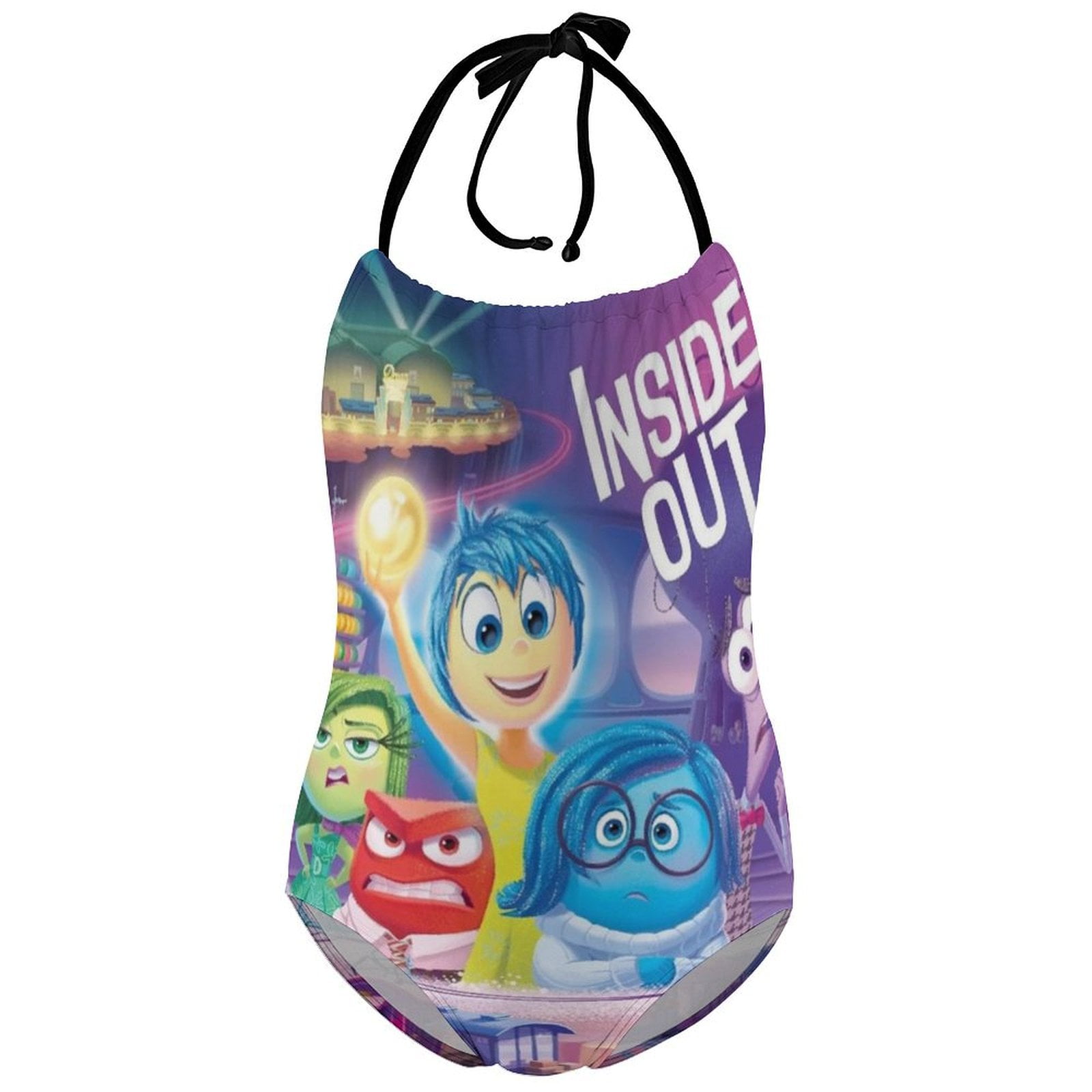 Girls Inside O-u Bathing Suit One Piece Halter Neck Strap Swimwear ...