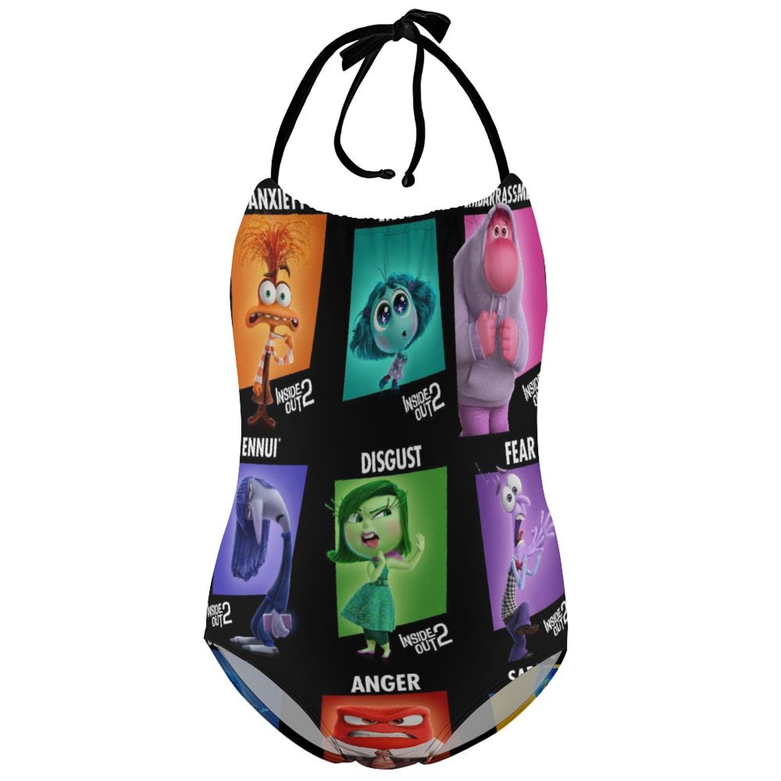 Girls Inside O-u Bathing Suit One Piece Halter Neck Strap Swimwear ...