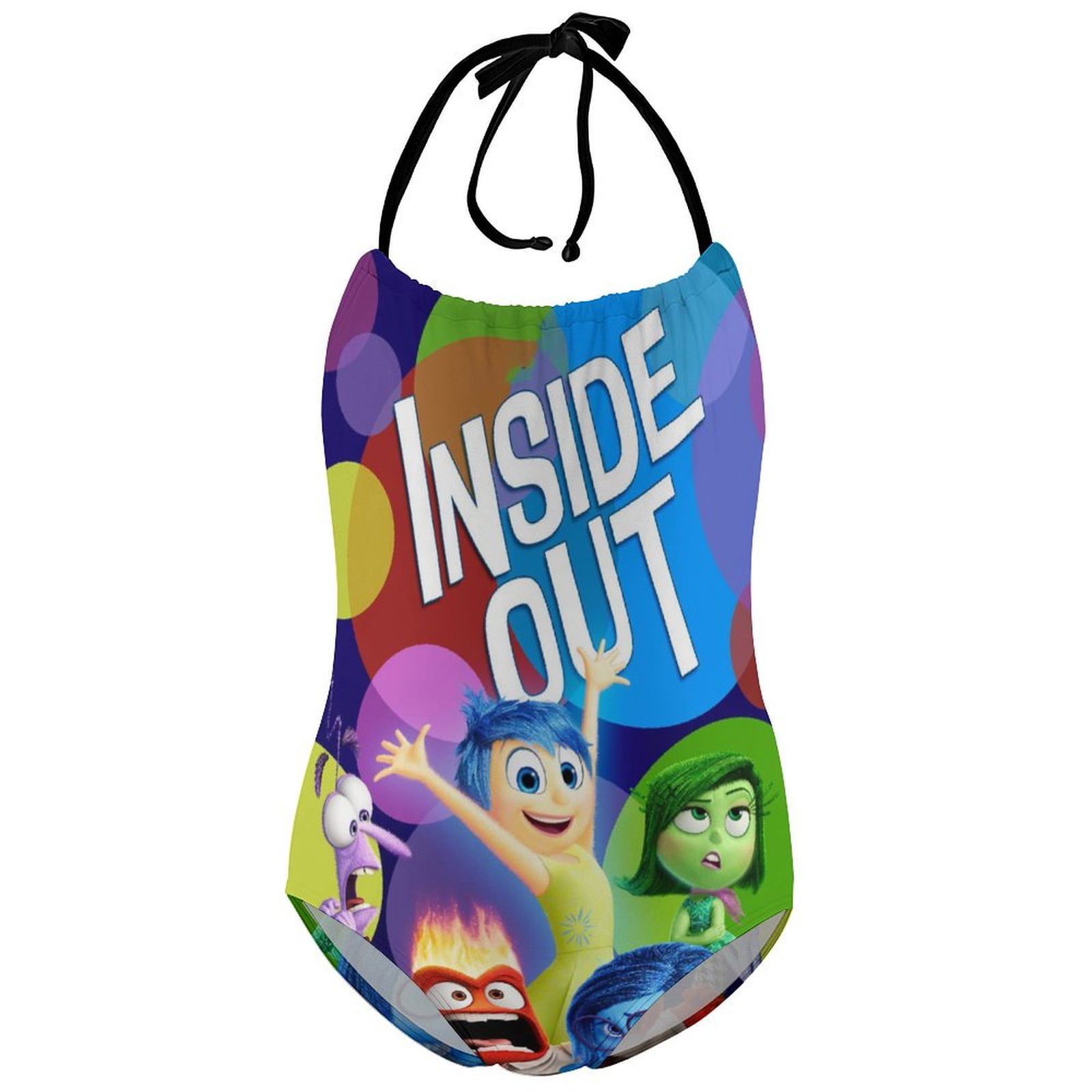 Girls Inside O-u Bathing Suit One Piece Halter Neck Strap Swimwear ...