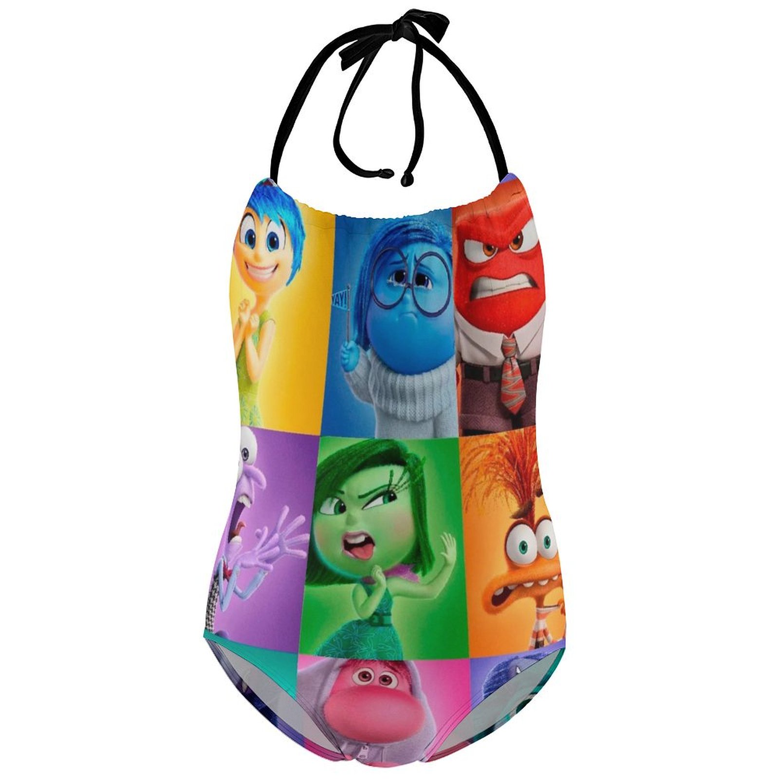 Girls Inside O-u Bathing Suit One Piece Halter Neck Strap Swimwear ...