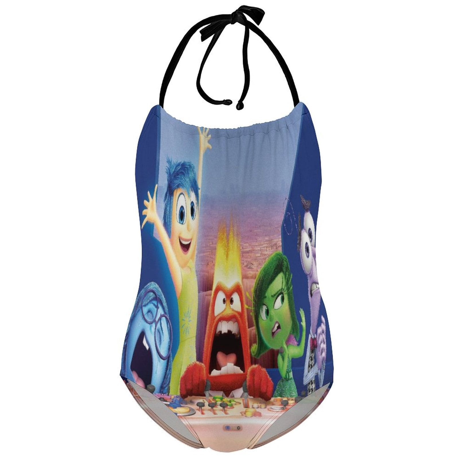Girls Inside O-u Bathing Suit One Piece Halter Neck Strap Swimwear ...