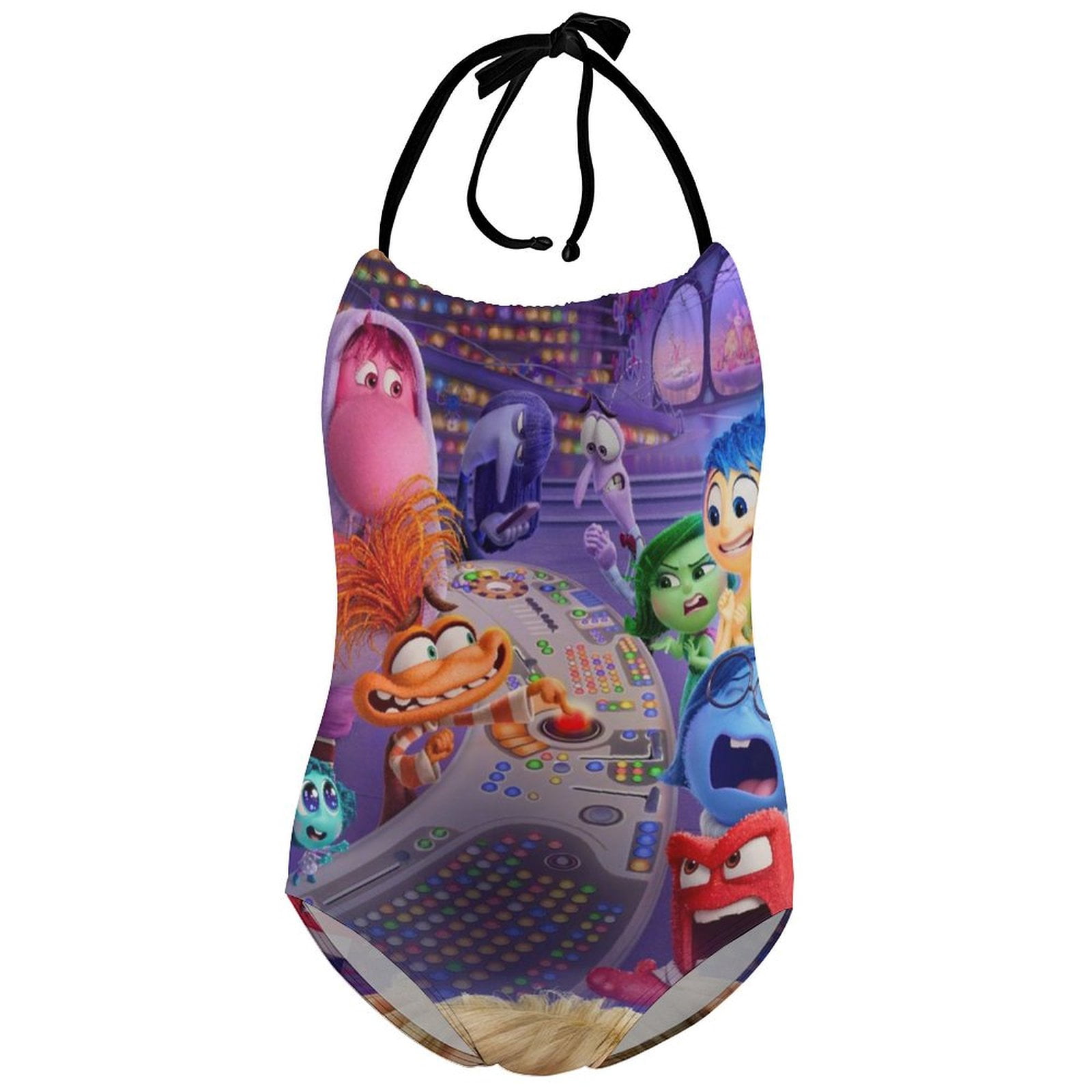 Girls Inside O-u Bathing Suit One Piece Halter Neck Strap Swimwear ...