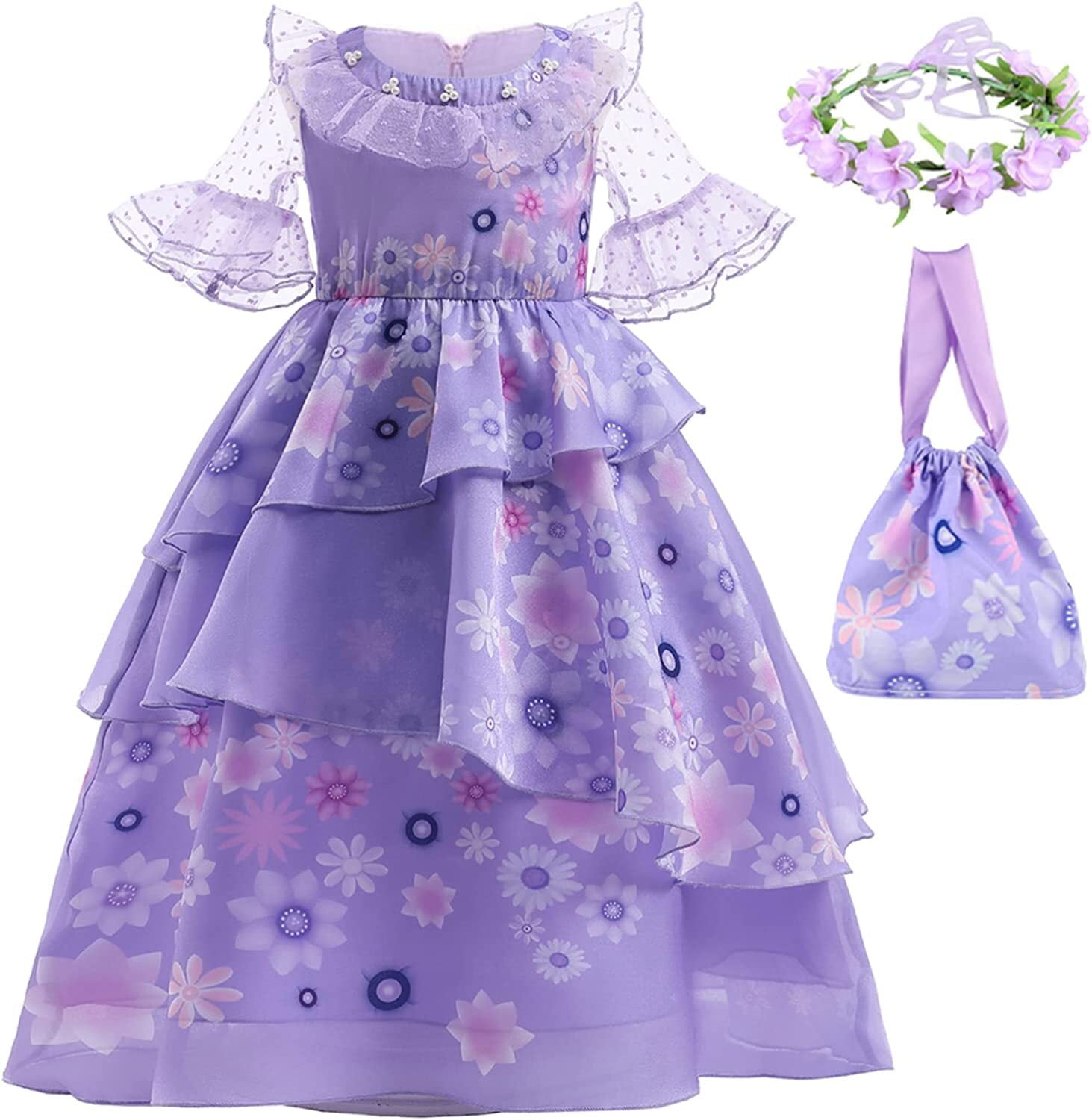 Girls Isabela Cosplay Princess Outfits Kids Halloween Stage Show Party ...