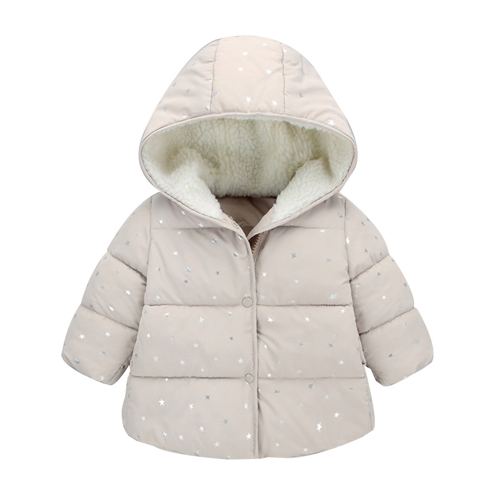 Girls Jacket Long Sleeve Crew Round Hooded Warm Outerwear Clothes ...
