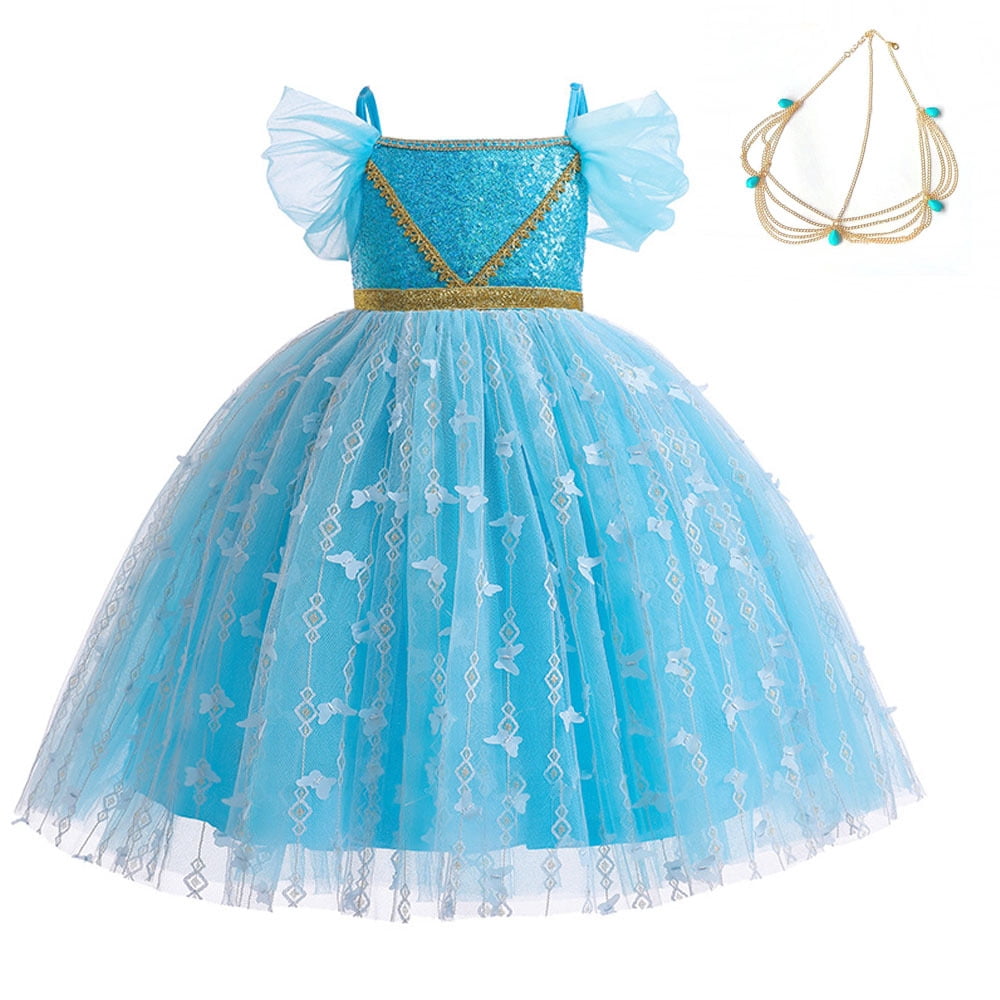 Girls Jasmine Princess Costumes Dress Up for Halloween Cosplay Party ...