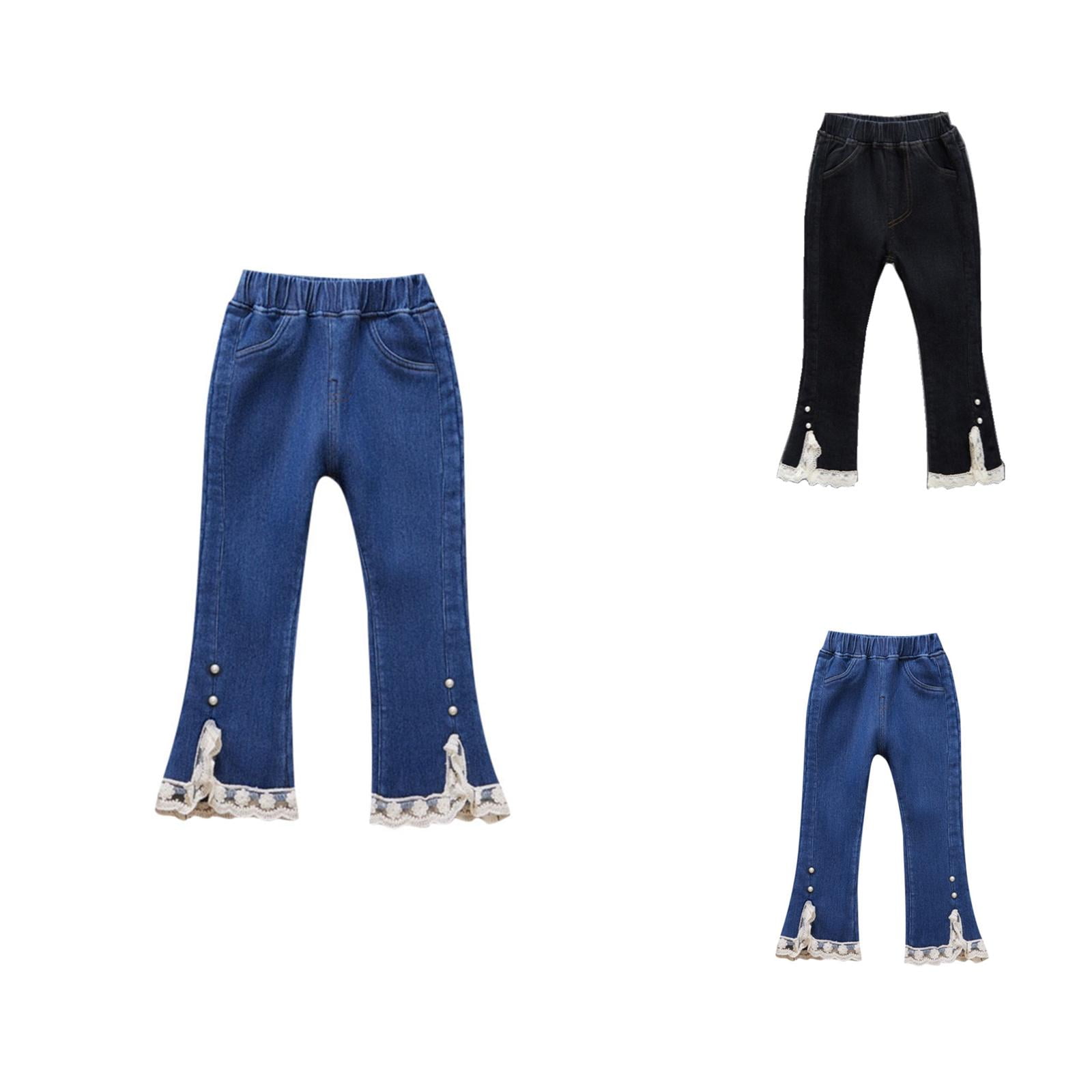 Girls Jeans Kids Toddlers Girls Lined Denim Jeggings Warm Winter Jeans ...