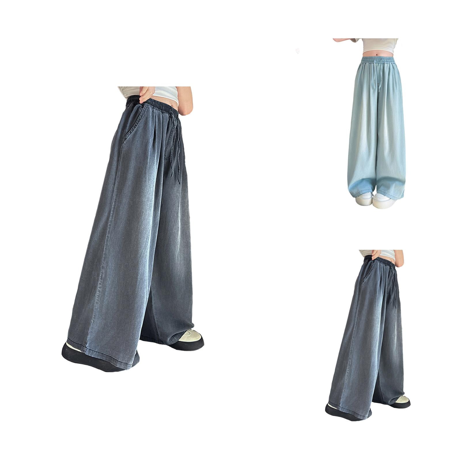 Girls Jeans Trendy Outdoor Girls Wide Leg Straight Pants with ...