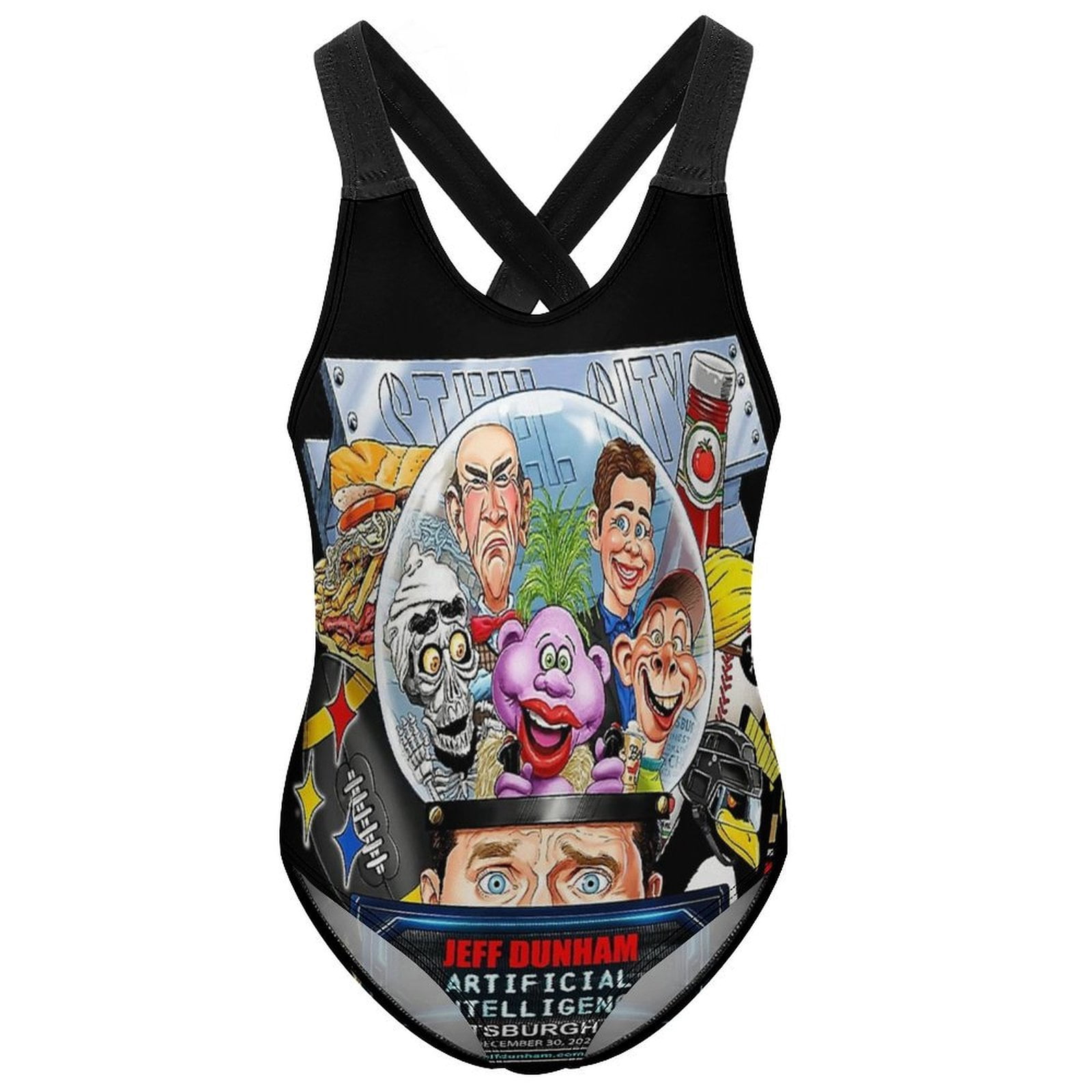 Girls Jeff Retro Dun-haw One Piece Swimsuits Quick Dry Swimwear Bathing ...