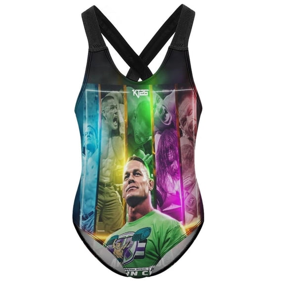 Girls John Wrestler Cena One Piece Swimsuits Bathing Suits Cross Back ...