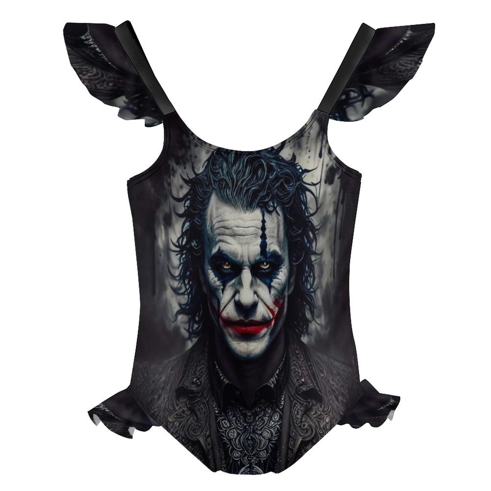 Girls Joker One Piece Swimsuit Kids Cute Ruffle Bathing Suit Cartoon ...